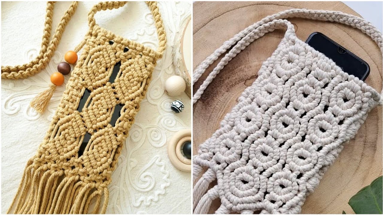 Macrame phone case ideas 💡 || Macrame crossbody mobile cover designs ...