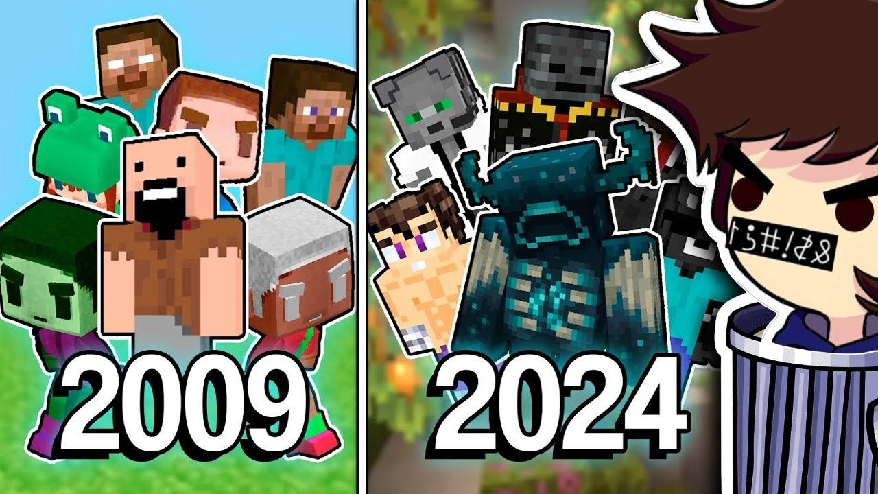 🌟 FULL NOSTALGIA 🤗 EVOLUCIÓN de MINECRAFT (2009-2024) | Adan Reacciona ...