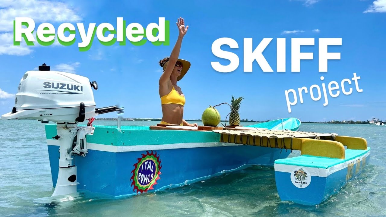I recycled a junkyard boat into this skiff boat DIY - YouTube