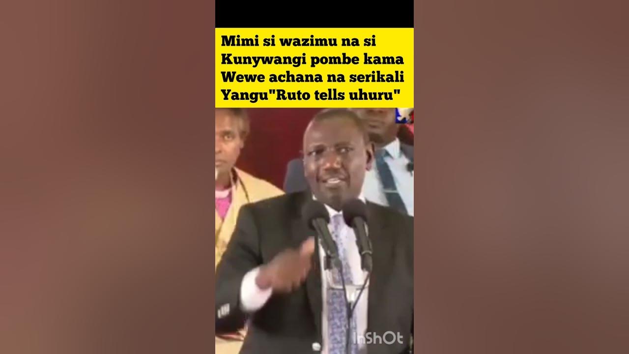 mimi sio mlevi ama wazimu achana na serikali yangu"Ruto tells uhuru" - YouTube