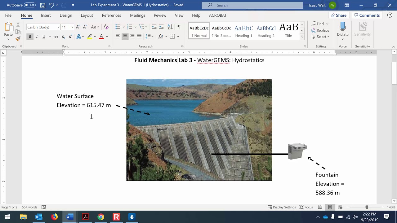 ENGR 319 Fluid Mechanics Lab (23 Sept 2019) - WaterGEMS first tutorial ...