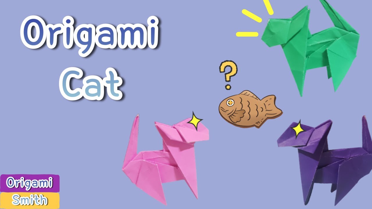 How to fold an easy Origami Cat │ easy paper crafts Cat - YouTube