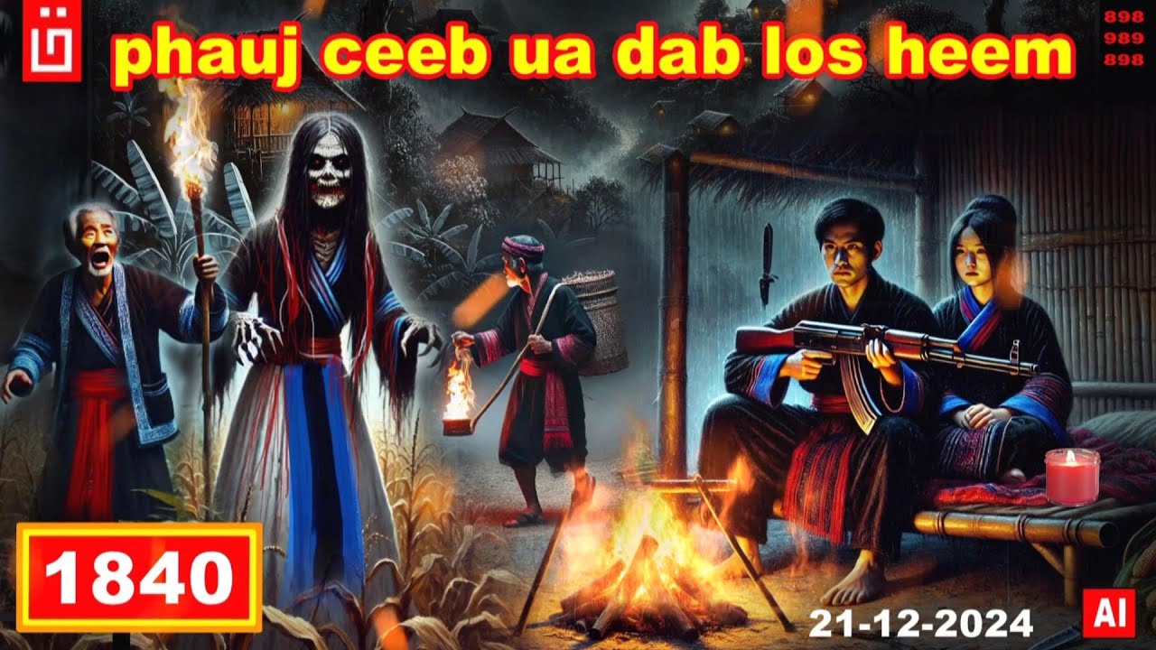 dab hais hmoob - 1840 - 21-12-2024 phauj ceeb ua dab los hem, ป้าแจ้งมาหลอก, The night At farm ...