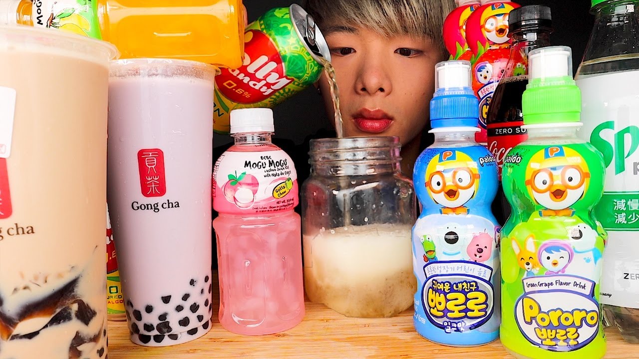 ASMR BUBBLE TEA, PEARL, JELLY, SOFT DRINKS (Eating Sound) | MAR ASMR ...
