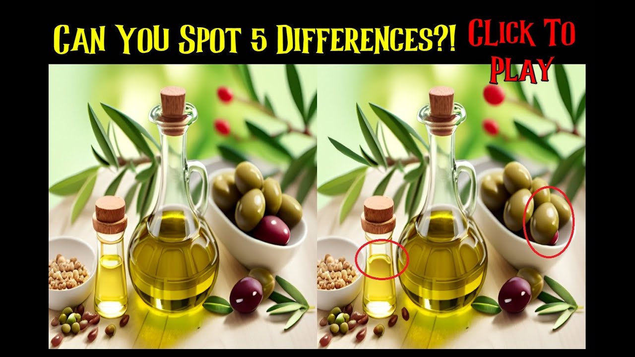 Spot 5 Differences Picture Puzzle: Imposter Foods 1 - YouTube