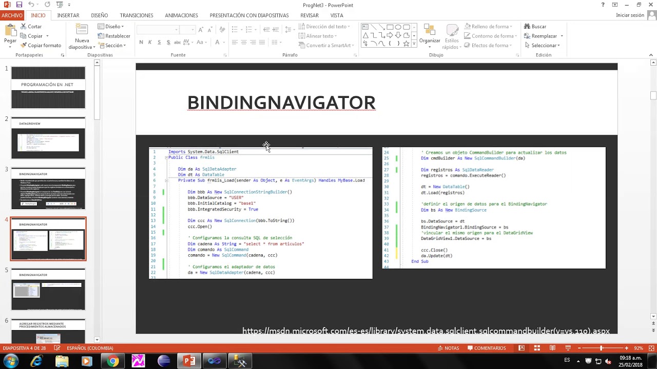 Visual Basic.net 2018 02 25 BindingNavigator parte 1 - YouTube
