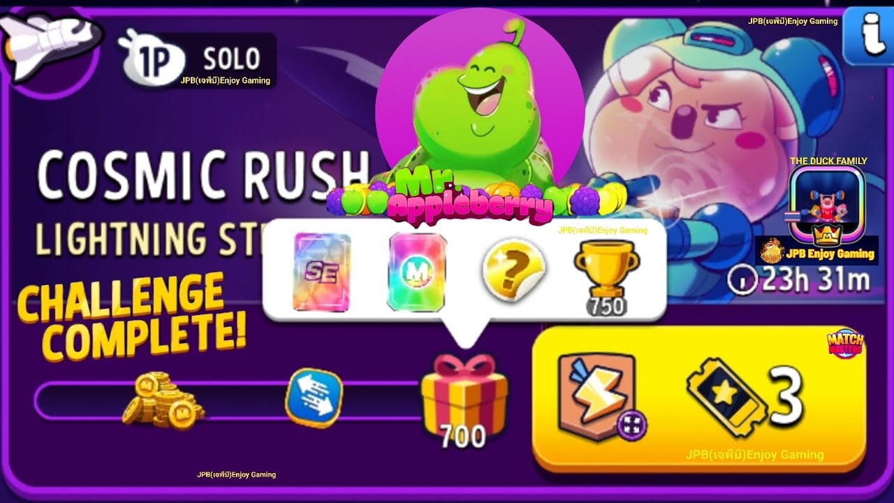 Mr.Appleberry Solo Challenge Cosmic Rush Lightning Strike+Super Sized ...