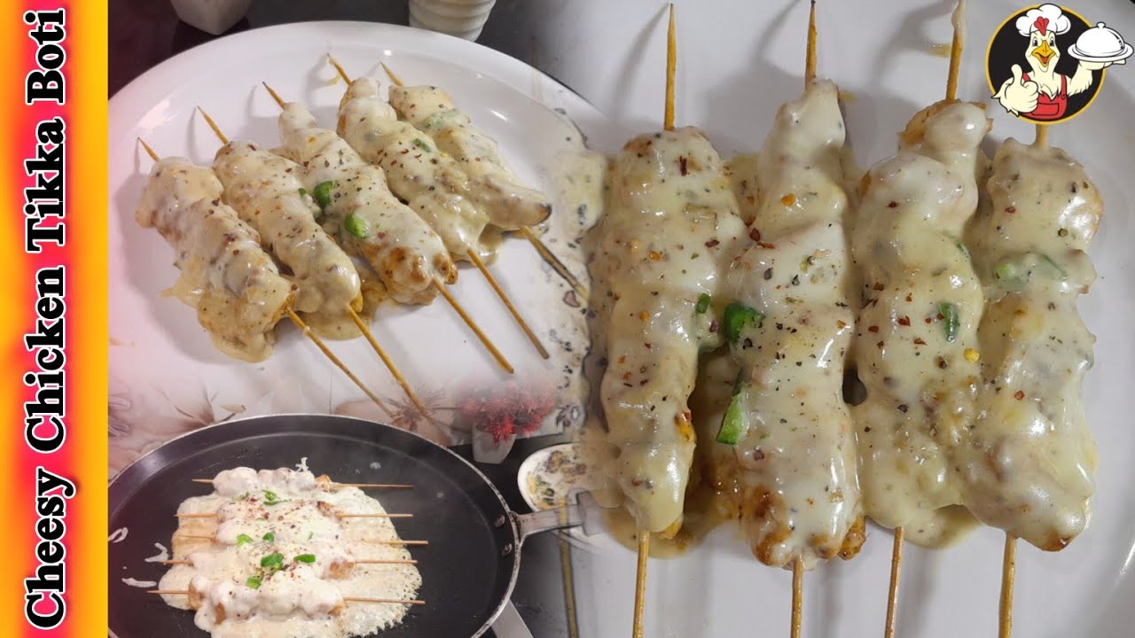 Cheesy Chicken Tikka Boti | White chicken starter Recipe | Chicken ...
