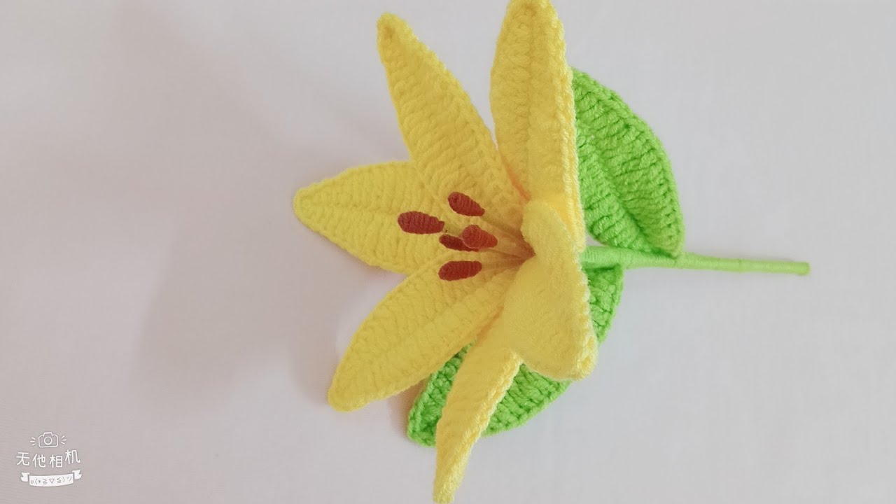 How to crochet a lily flower _ móc hoa ly bằng len _ 百合の花の編み方 _ Yadda ...