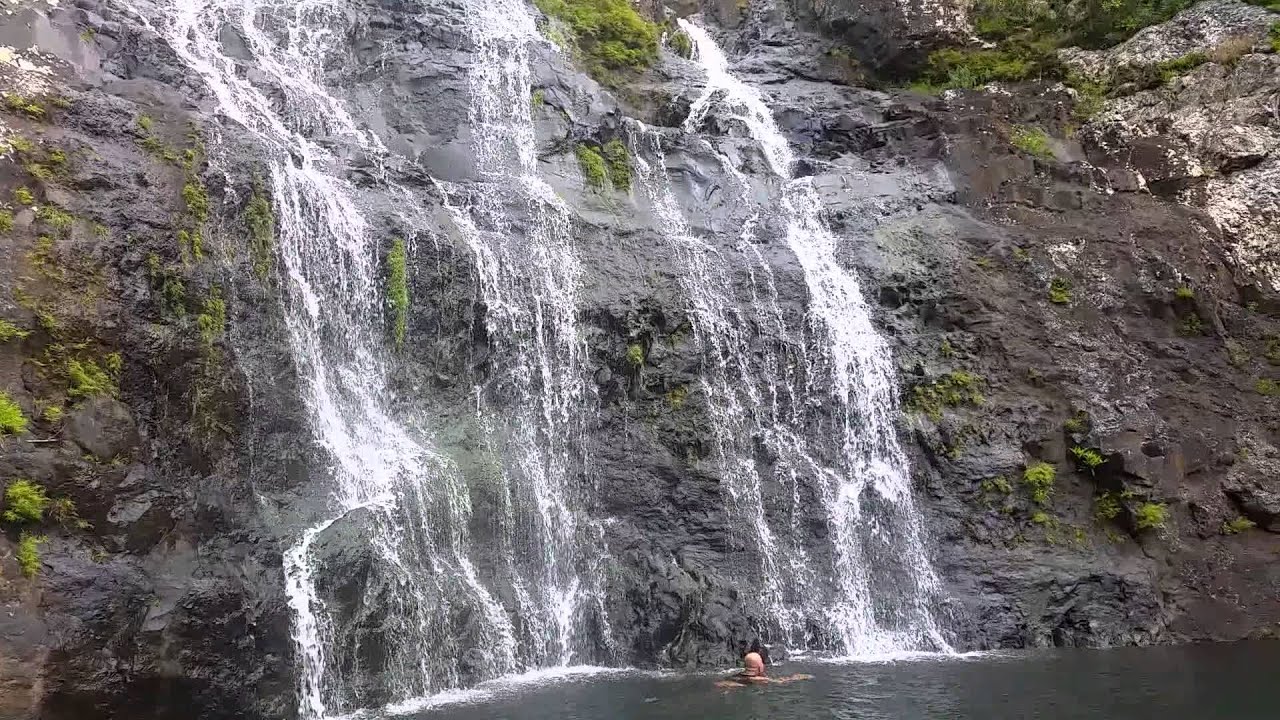 Mauritius, seven Cascades waterfalls. Morning dive. - YouTube