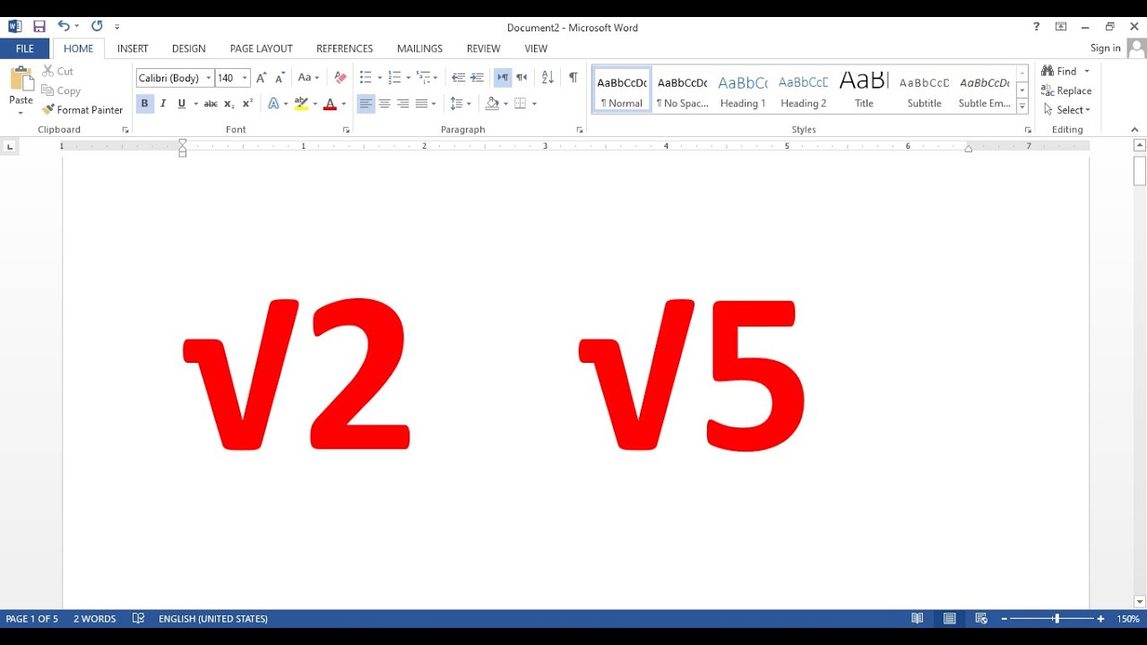 Square Root Symbol in MS Word - YouTube