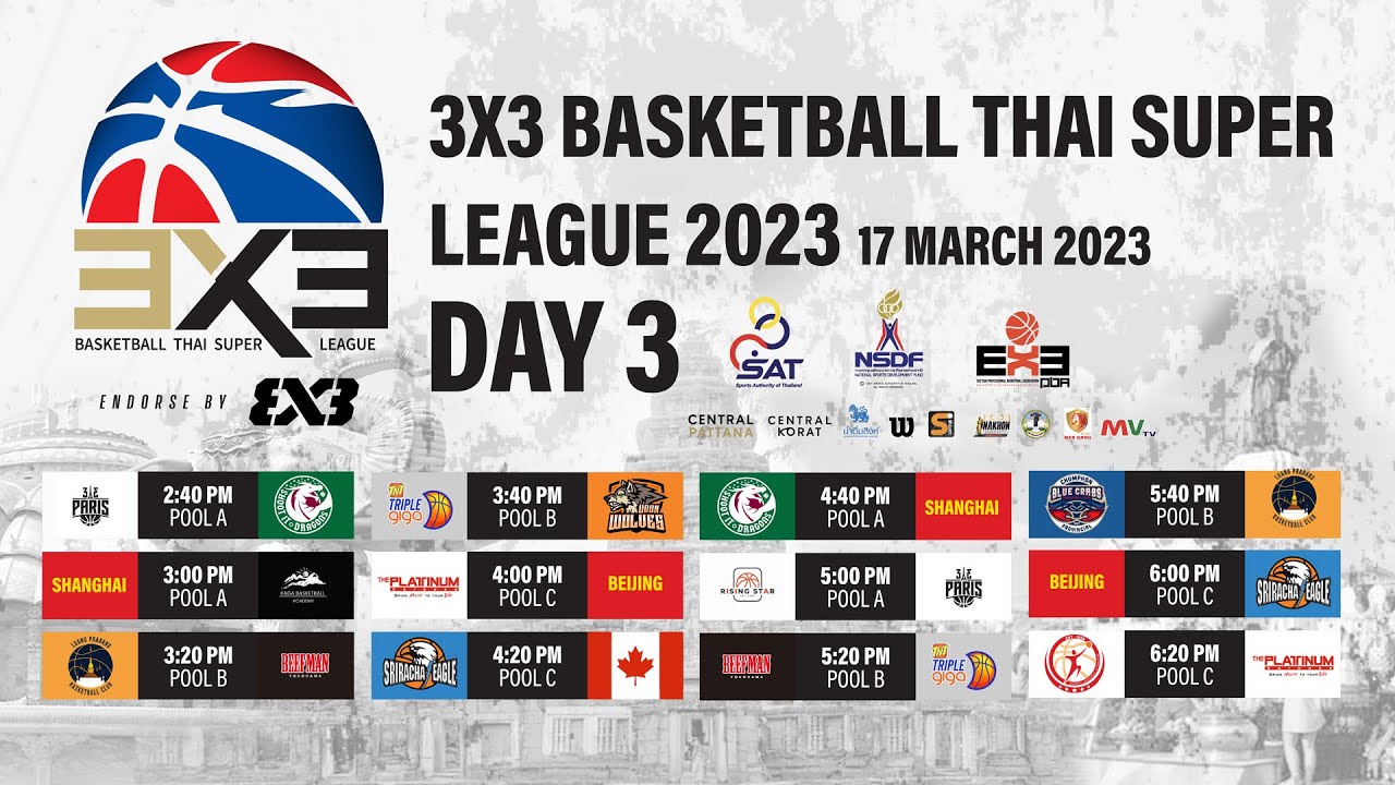 [LIVE] 3x3 Basketball Thai Super League 2023 | 17-03-2023 | Day 3 - YouTube