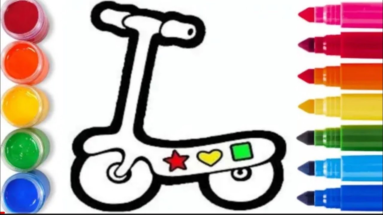 How To Draw Easy Scooter For Kids || Easy drawings for kids || How To ...