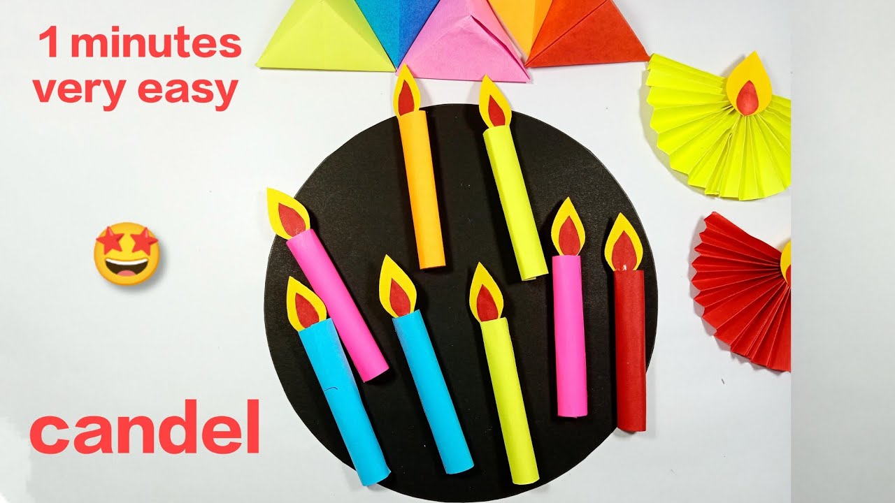 How to make a paper candle / DIY paper candle / Easy Paper Candle ...