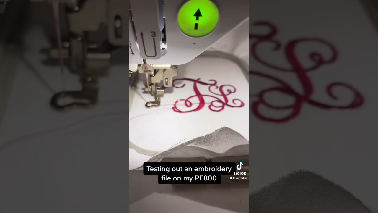 Monogram embroidery on brother PE800 machine - YouTube