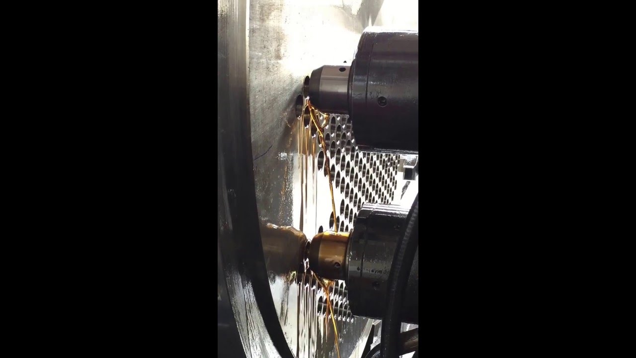 China factory tube sheet deep hole drilling - YouTube