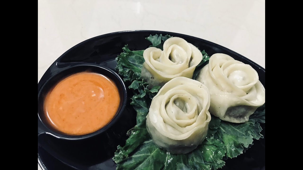 Beautiful and Unique Mushroom Stuffed Rose Momo - YouTube