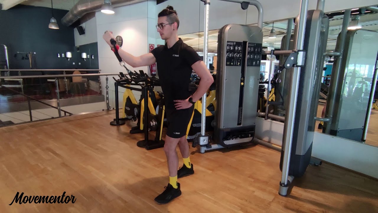 Cruce de pecho en polea baja a una mano - YouTube