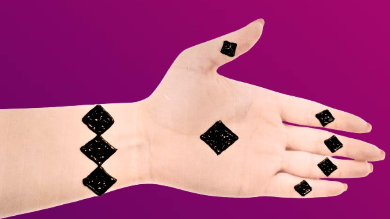 Very Easy Simple Square Shape Mehendi Design 2024 || Simple Mehendi ...