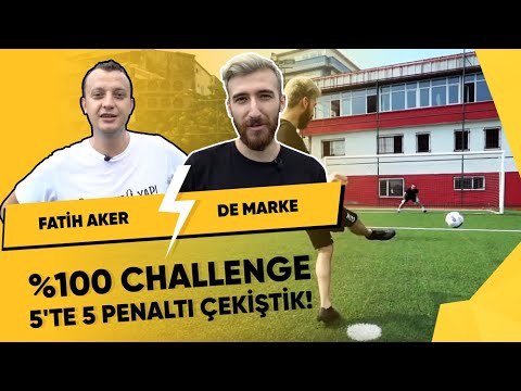 %100 Challenge: De Marke Sports VS Fatih Aker — 5'te 5 Penaltı Çekiştik ...