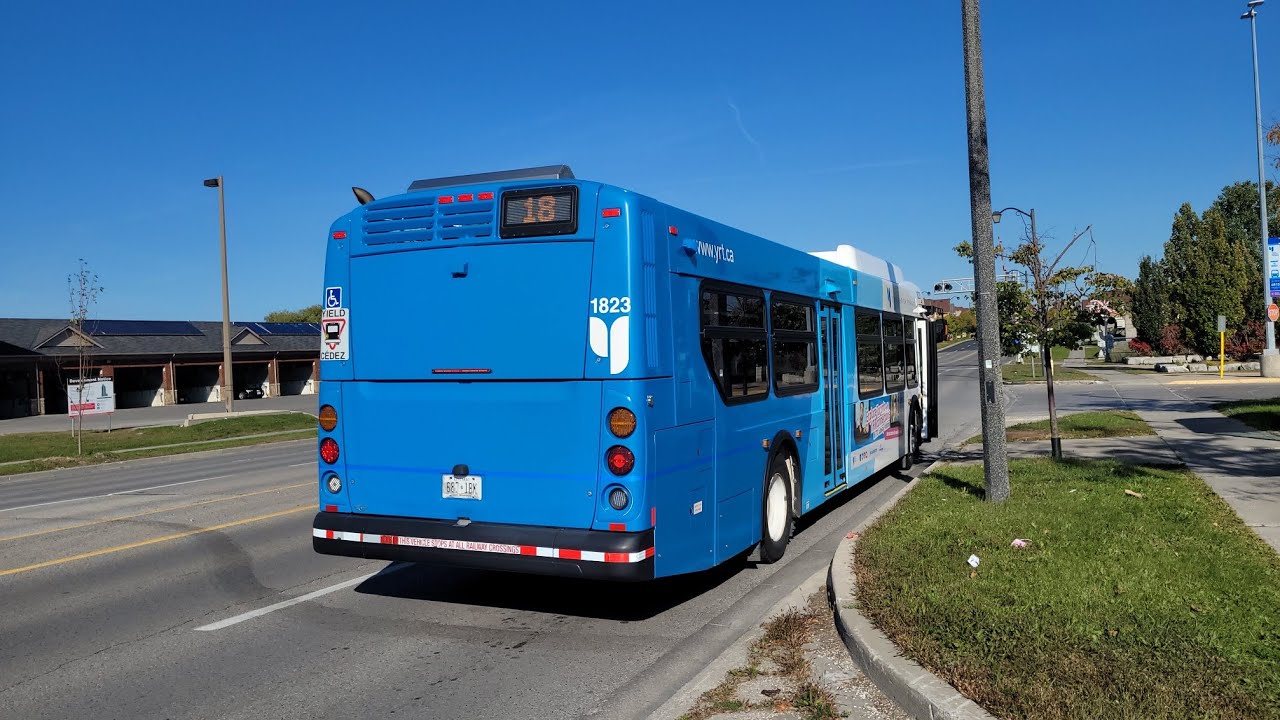 YRT 2018 New Flyer XD40 1823 on the 18 Bur Oak to Cornell Bus Terminal ...