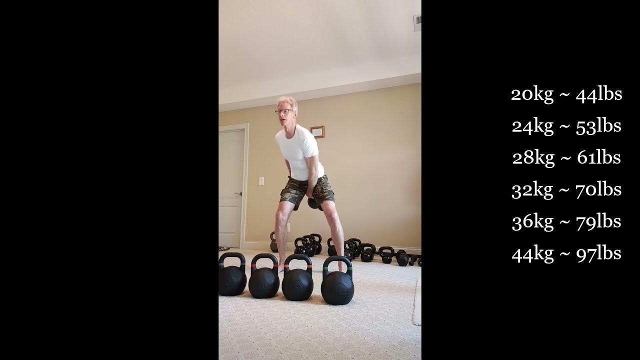 Kettlebell CLEANS Ladder 20kg 24kg 28kg 32kg 36kg 44kg - YouTube