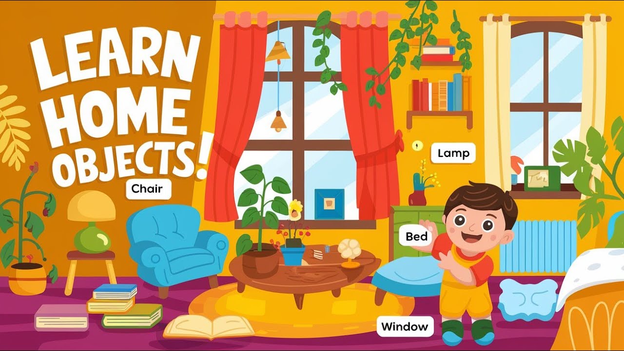 Learn Home Objects Spellings With Fun | Nursery kids Learning - YouTube