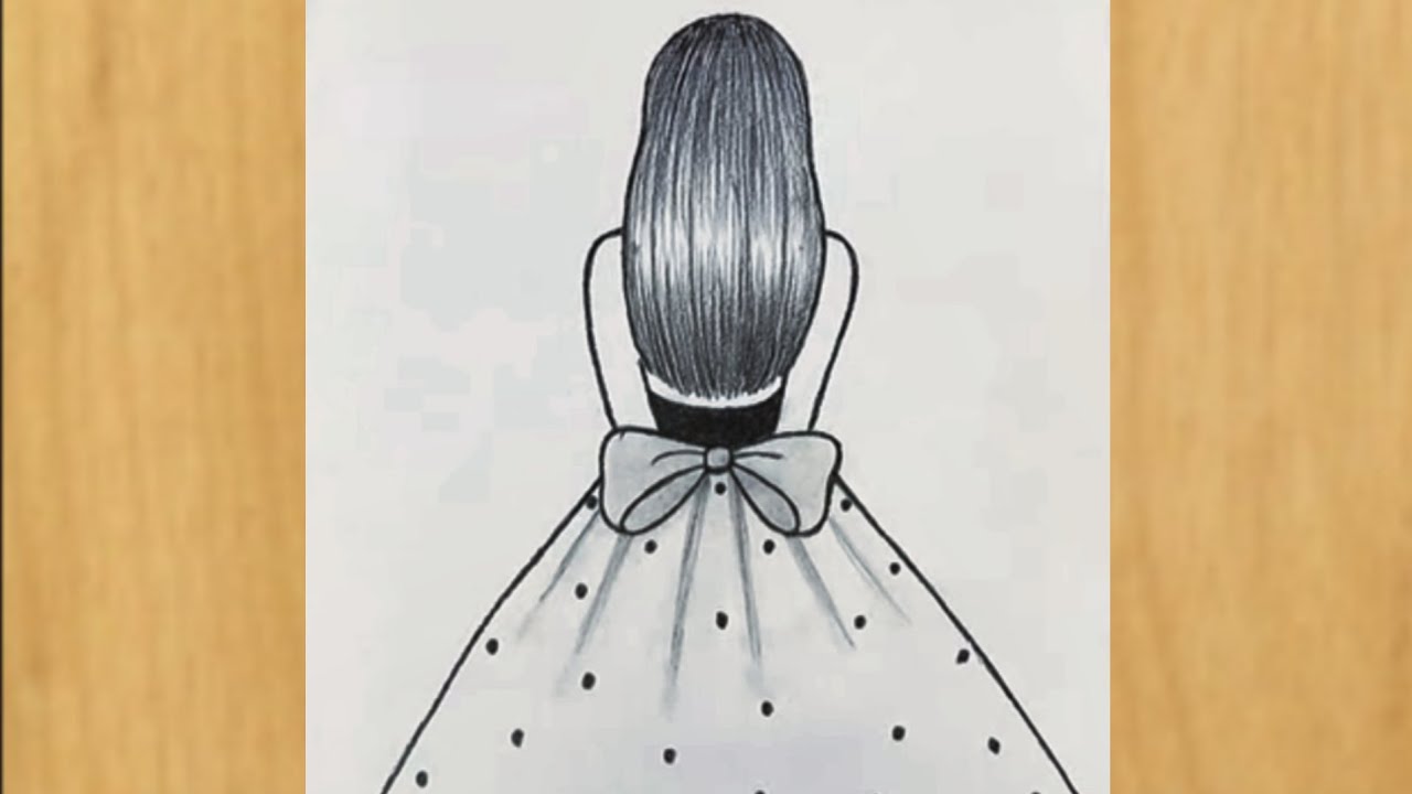 How to Draw a Girl in a Beautiful Dress || Pencil Drawing of a Girl ...