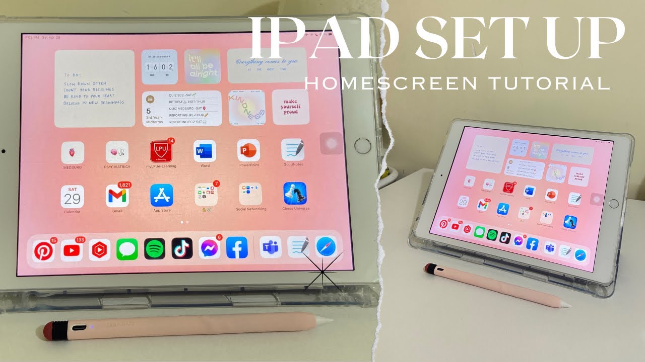 How to customize my iPad 8th Gen with iOS 16🎧🎀🐚🦢| homescreen setup ...