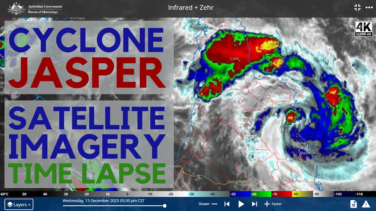 Cyclone Jasper Infrared Satellite Imagery Time-lapse in 4K - with Zehr ...