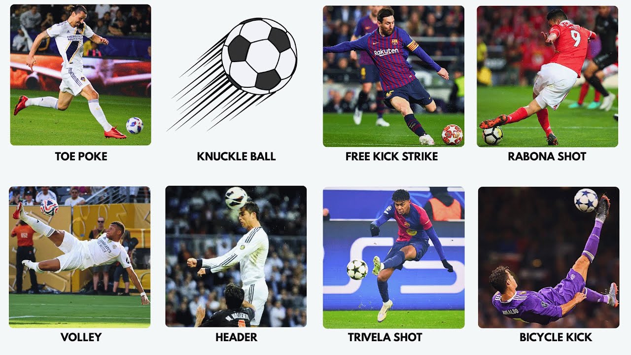 Every Type of Football (Soccer) Shot Explained in 10 Minutes - YouTube