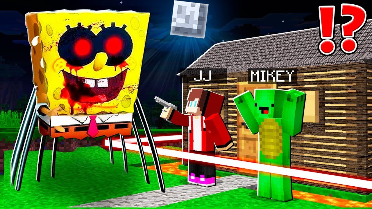 Minecraft : Escape from Evil SpongeBob But Mikey and JJ Are Trapped ...