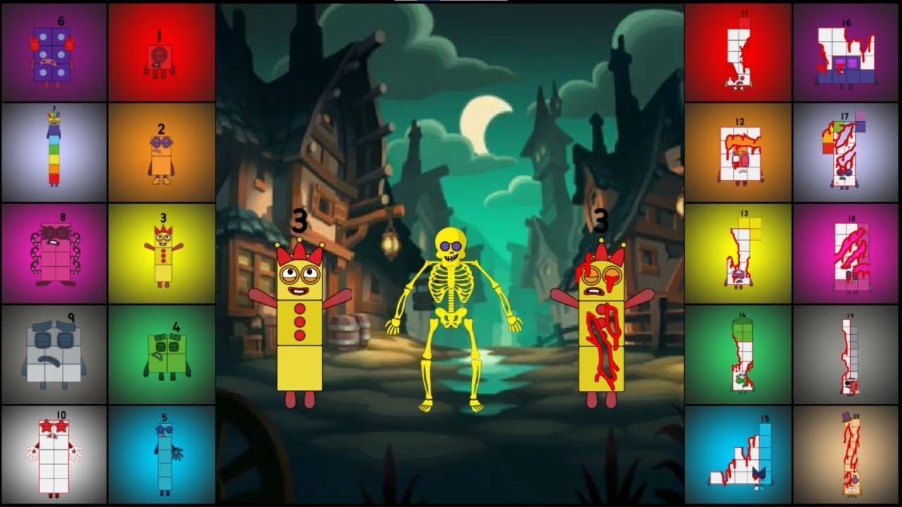 Numberblocks Band (1-20) vs Skeleton Battle: Bone-Shaking Beat! - YouTube