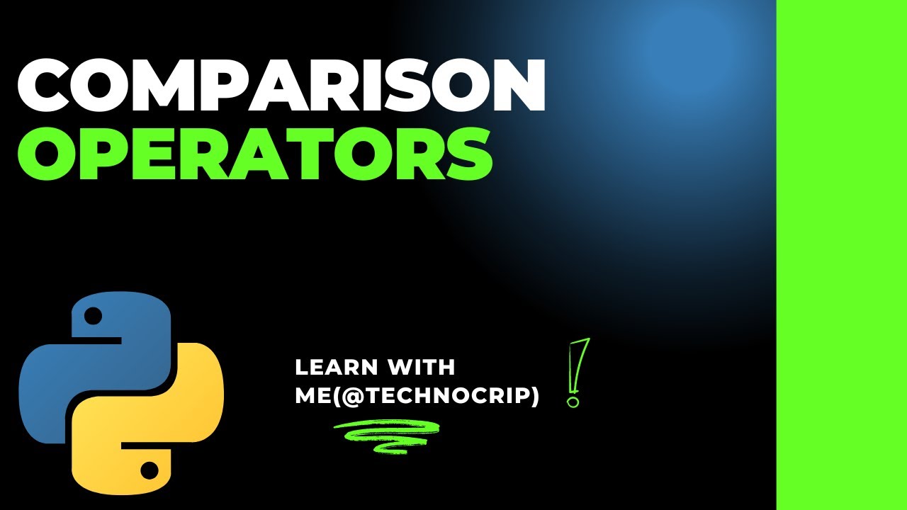 Vlog26 Comparison Operators In Python Youtube 6906