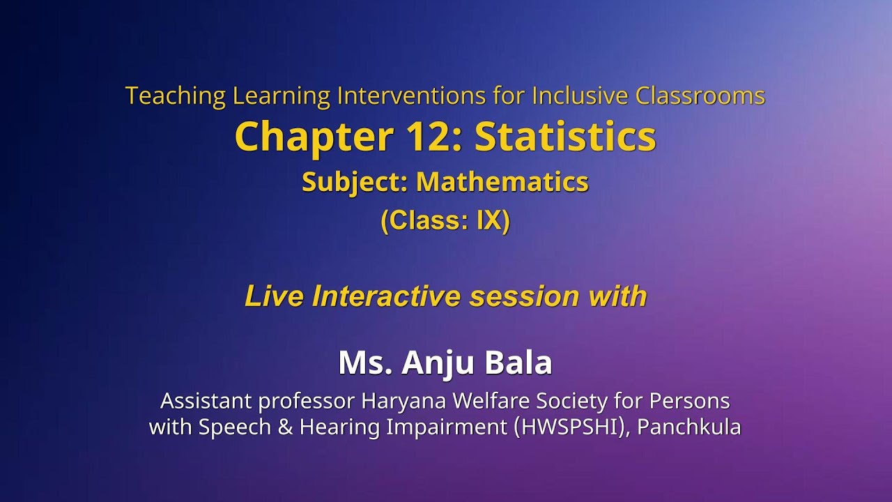 NCERT Chapter 12: Statistics Mathematics Class: IX Live - YouTube