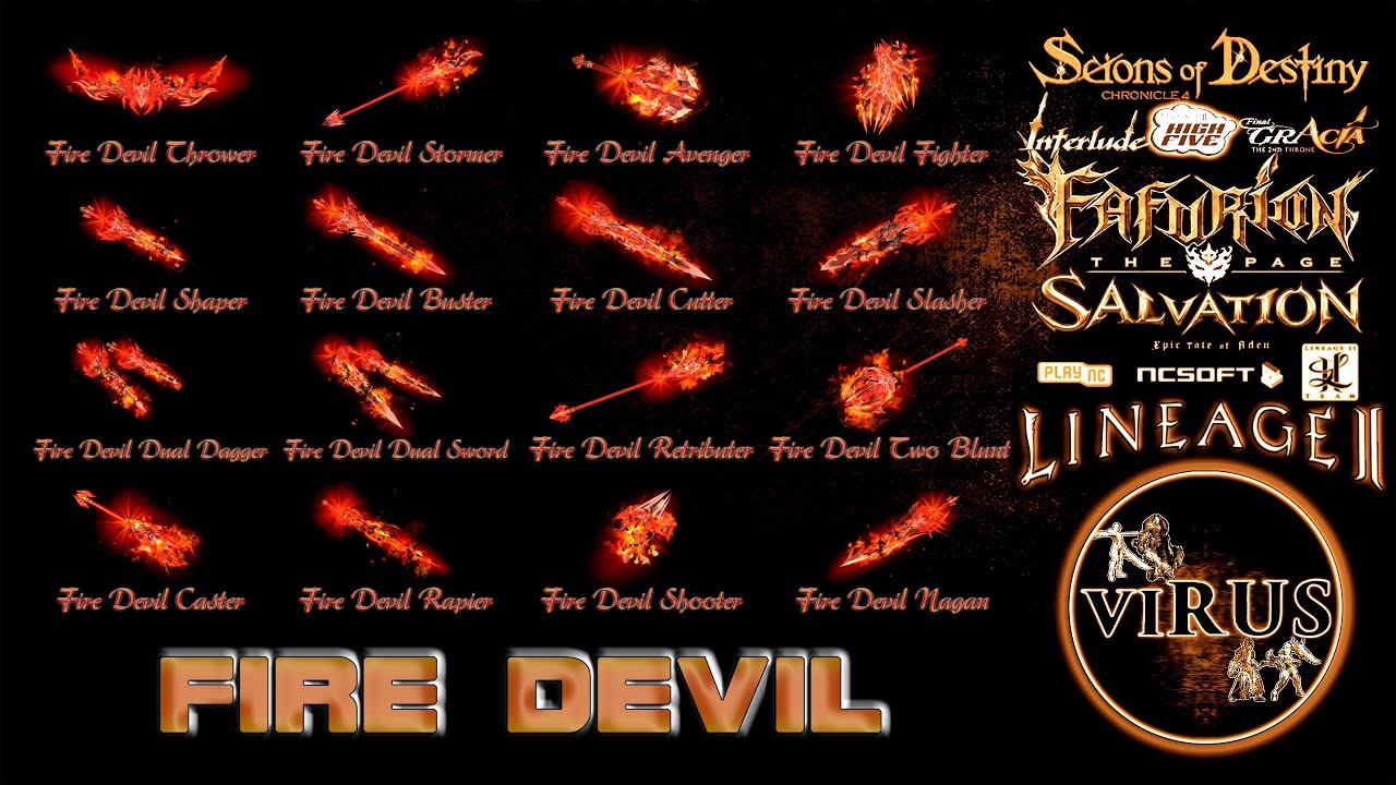 Full Set of Fire Devil Weapons. LINEAGE II. Any Chronicles √i®uS - YouTube
