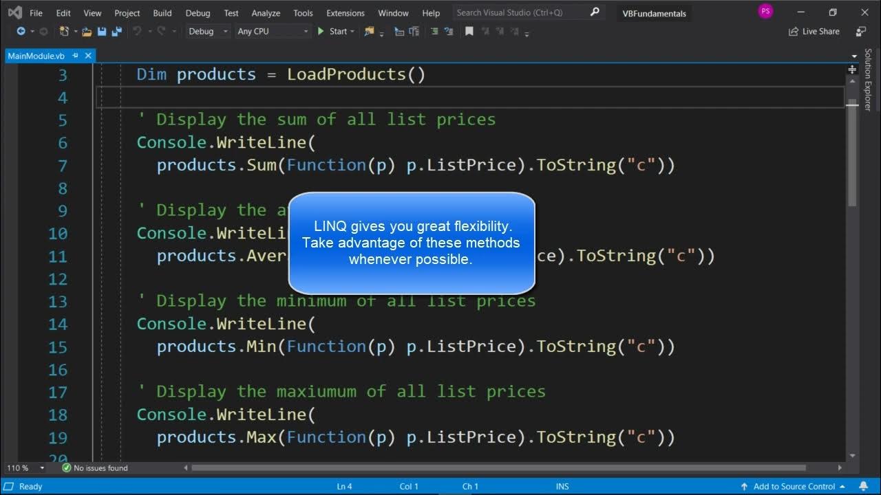 VB.NET: Applying LINQ Operators to Collections - YouTube