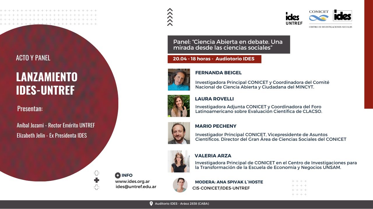 Acto de lanzamiento IDES-UNTREF. Panel de Ciencia Abierta - YouTube