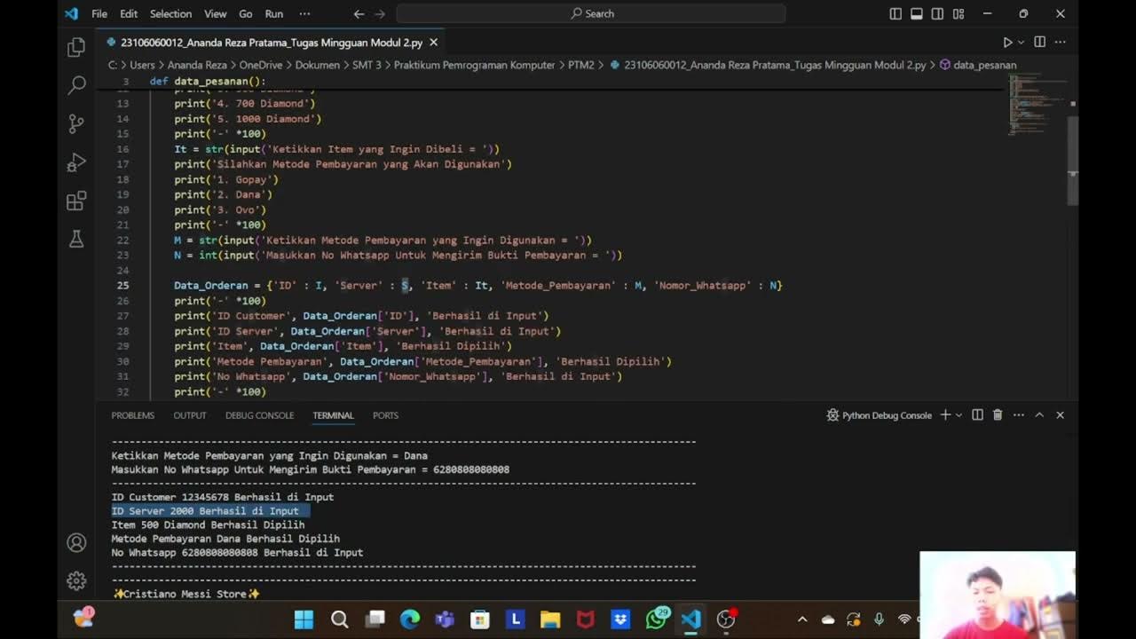 CONTOH PROGRAM SEDERHANA DENGAN MENGGUNAKAN STRUKTUR DATA DICTIONARY-TUGAS MINGGUAN MODUL 2 ...