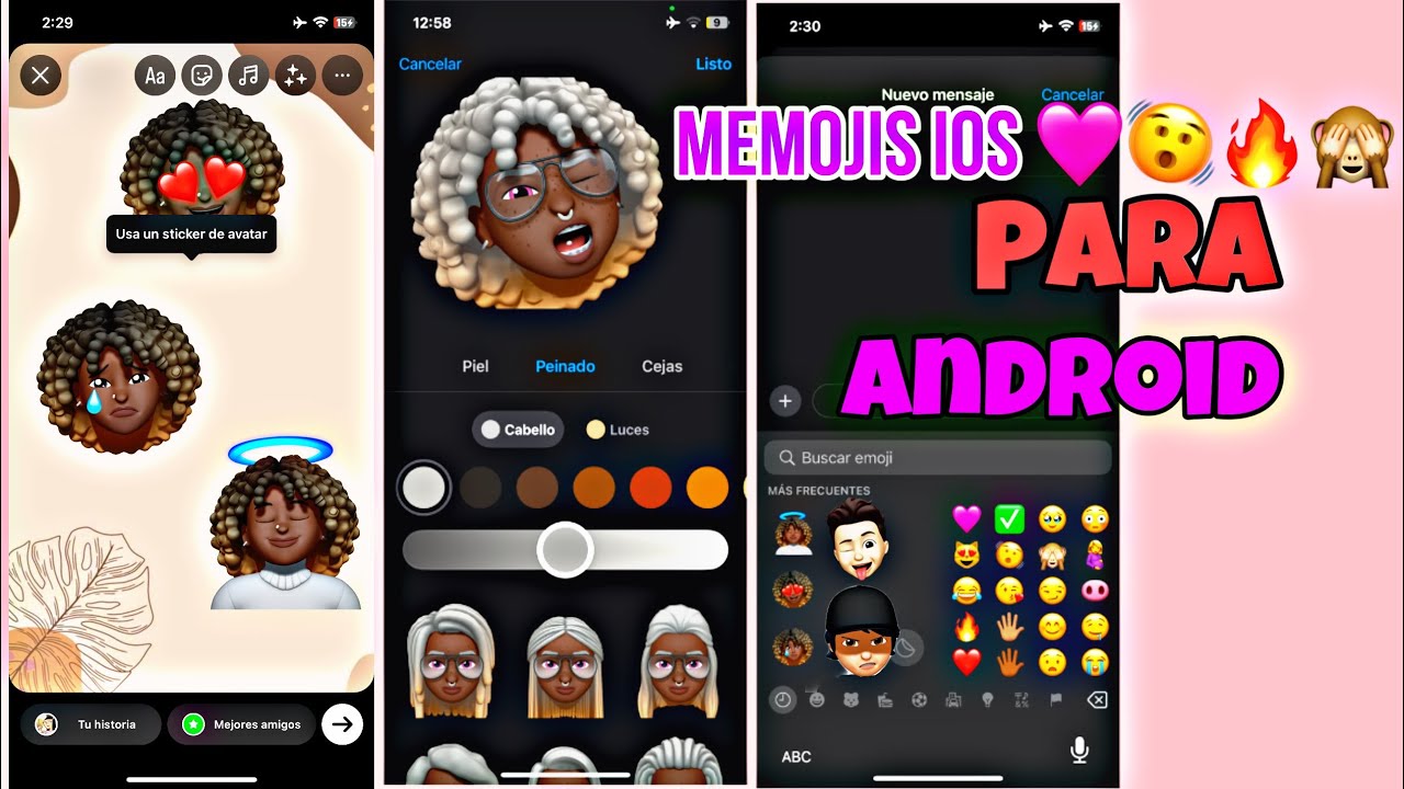 Memoji iOS 17 para tu Android tutorial 🩷🩷🫨😻😻Paso a paso 🔥 ️ - YouTube