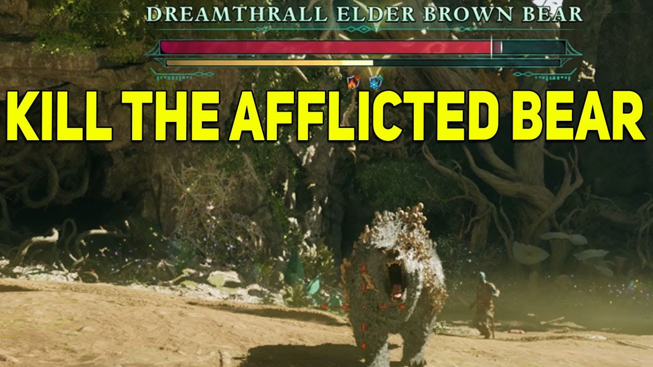 Avowed Kill the Afflicted Bear, Dreamthrall Elder Brown Bear Boss Fight ...