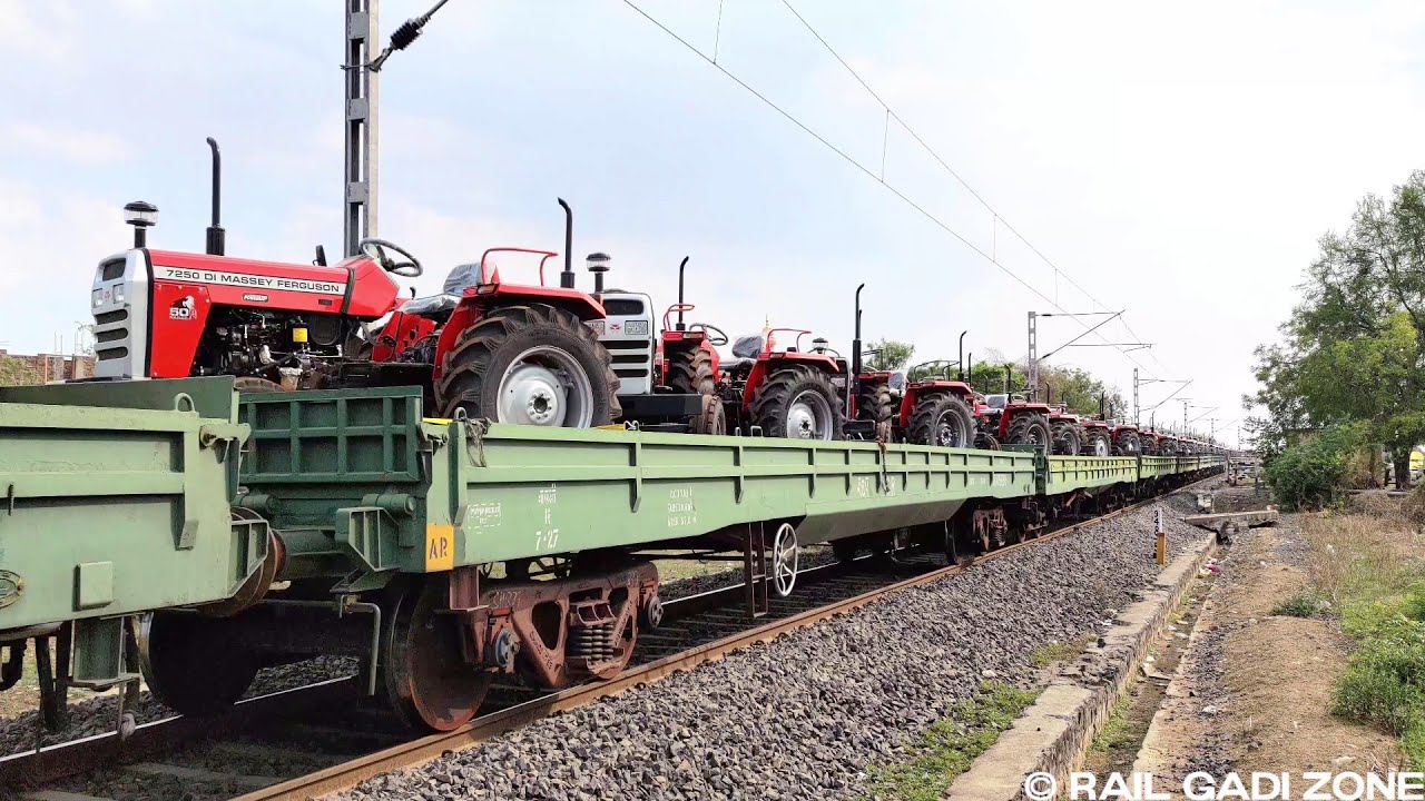 Tractor on Train | Massey Ferguson Tractor Transport Freight Train ...