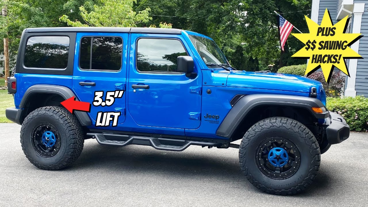 Installing Rubicon Xtreme Recon Lift and 35" Tires on JLU Sport - YouTube