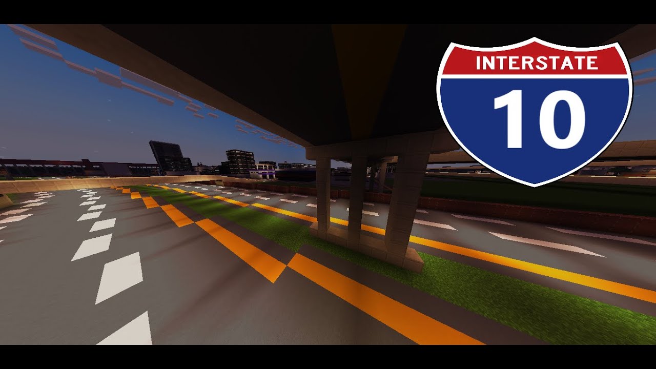 Relaxing Minecraft Highway Trip: Interstate 10 - YouTube