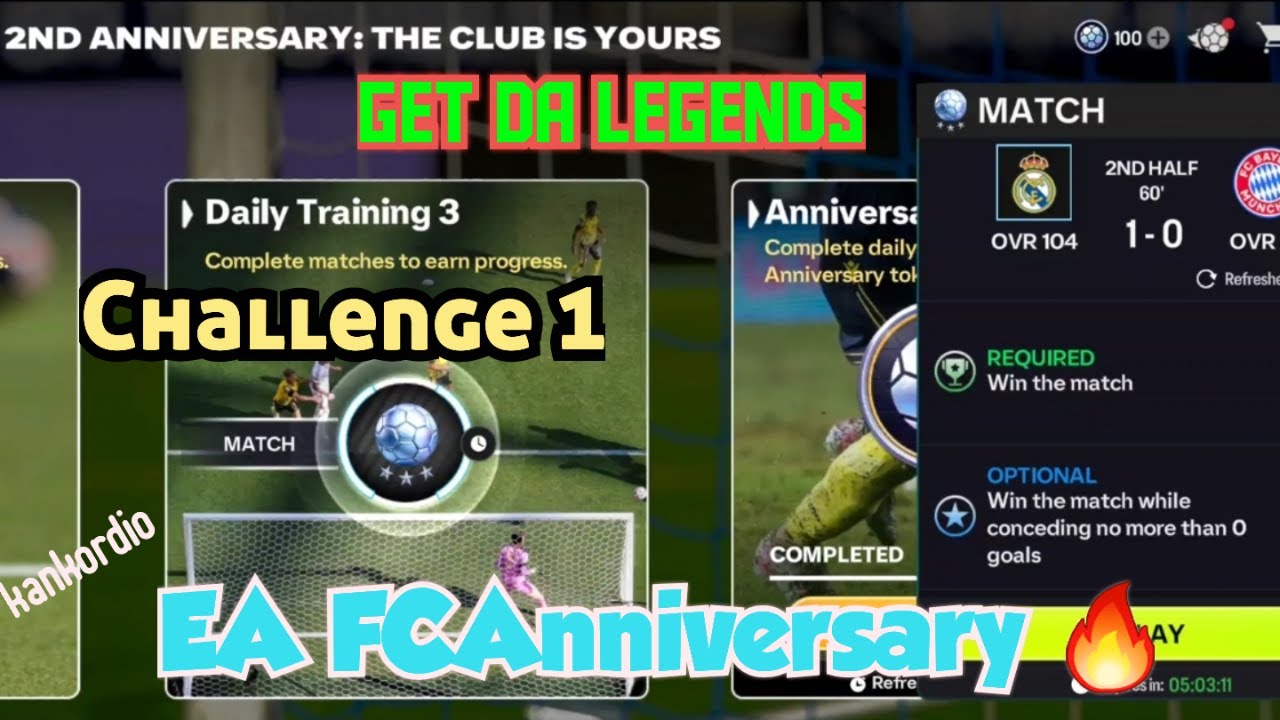 2nd Anniversary, THE CLUB IS YOURS Daily Challenge 1, EAFC Mobile ...