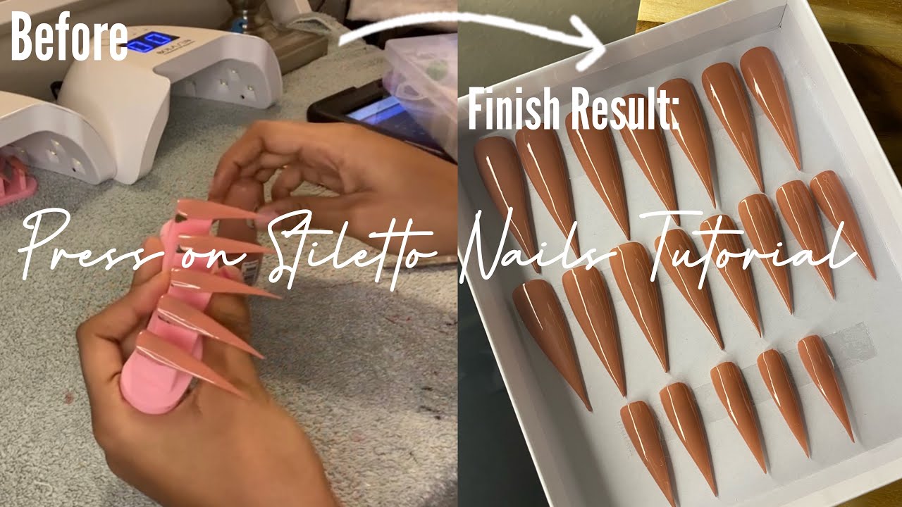 How to make Stiletto Nails | Press On Nail Tutorial - YouTube