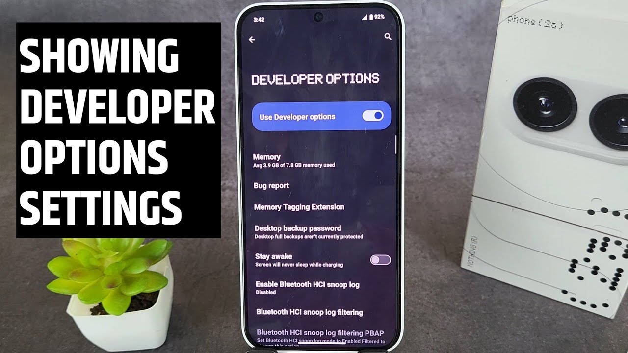 showing default developer options settings nothing phone 2a | original developer option nothing ...