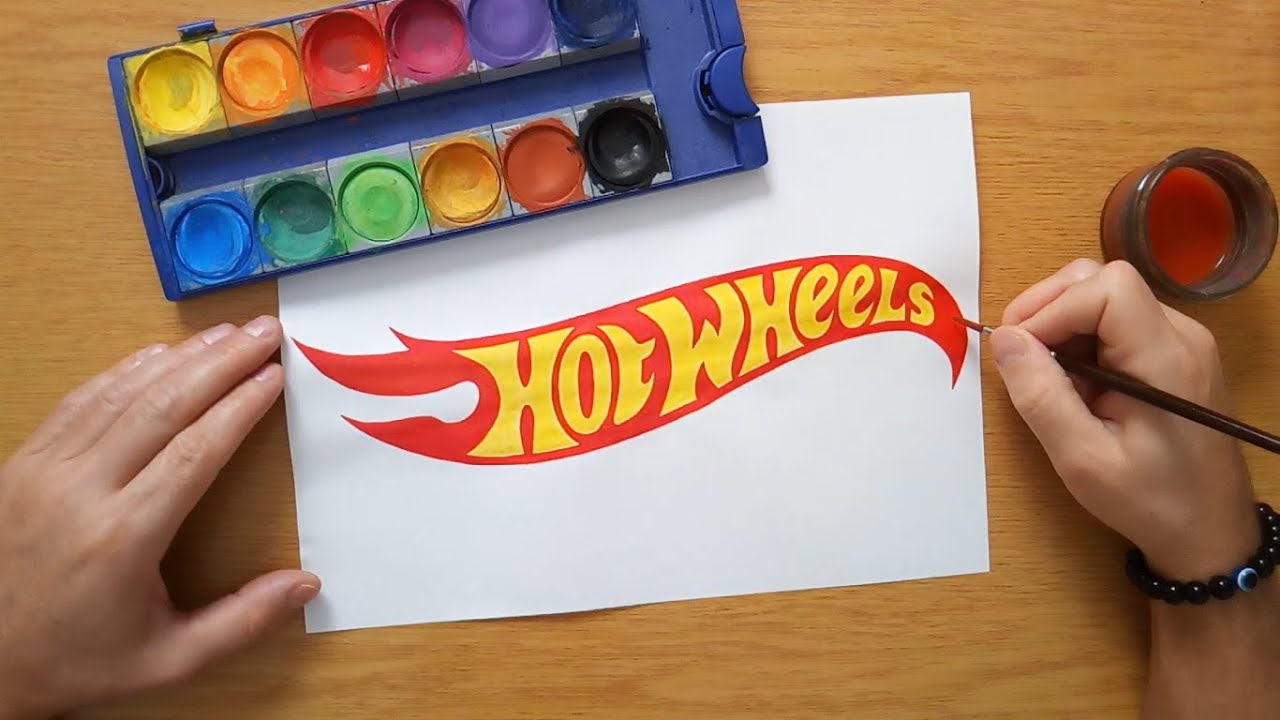 How to draw the Hot Wheels logo - YouTube