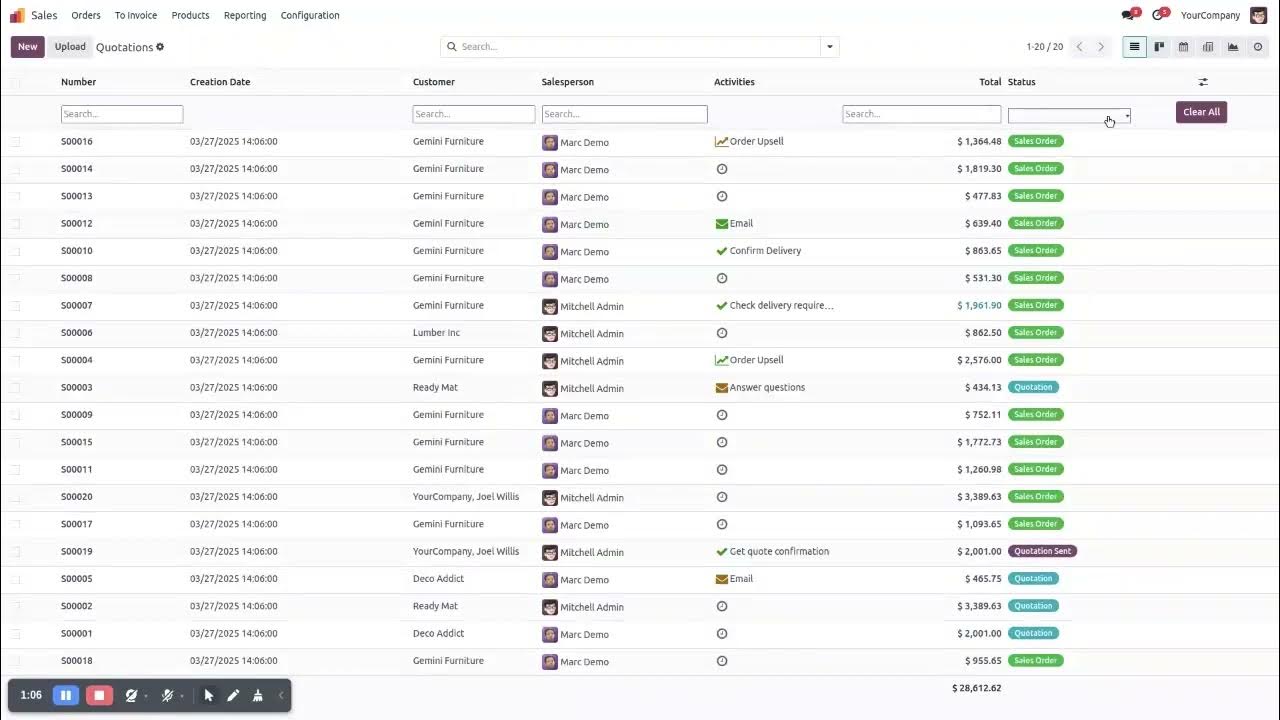 Odoo List view Filter - YouTube