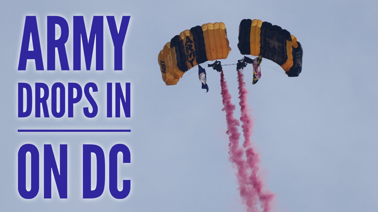 Army Parachutes over D.C. as the President of Spain heads to the White ...